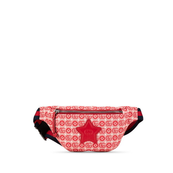 Gucci | Bags | Gucci Gg Logo Star Waist Bag Body Red Canvas Leather ...